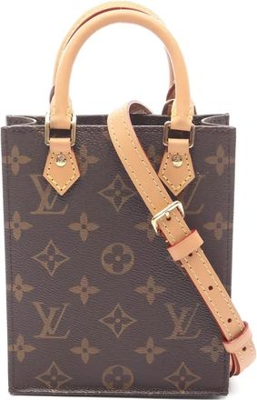 Louis Vuitton petit sac à main Petit Sac Plat Monogram - Marron