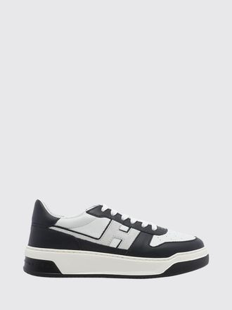 Hogan Baskets bicolores en cuir de veau avec logo H contrastant et semelle plateforme