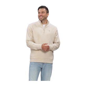 Tommy Jeans TJM Reg Fleece 1/4zip Mock Neck - - Sweatshirts & Hoodies - Herren - Beige - L