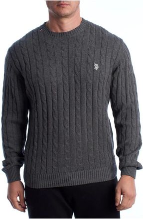 U.S.Polo Association U.s. Polo Assn., Homme, Pulls, Gris, Taille: L Pull Ras du Cou en Tricot C&ocirc;tel&eacute;