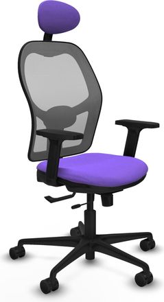 Piqueras y Crespo B&uuml;rostuhl mit 2D-Armen, h&ouml;henverstellbare Lendenwirbelst&uuml;tze und festes Kopfteil, ausgestattet mit Syncro/Traslack und injiziertem Schaumstoff, Grau/L