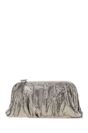 Benedetta Bruzziches Womens Silver Metal Knit Large Venus Clutch Mercury