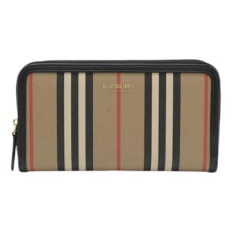 Burberry Pre-owned Elmore Leather Long Zipper Wallet - - Pre-owned - Damen - Beige - ONE SIZE