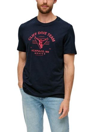 s.Oliver Baumwoll-T-Shirt mit frontseitigem Artwork-Print