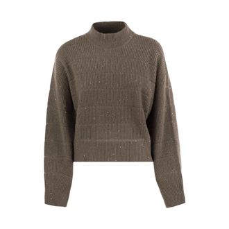 Brunello Cucinelli Femme, Pulls, Brun, Taille: 36 FR Maille Anglaise Nouvelle