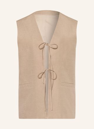 Selected Weste Mit Leinen beige