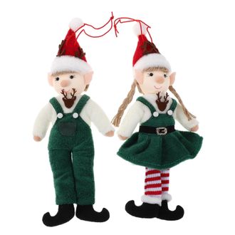 Valiclud 2 Stück Weihnachtliche Plüsch elf Figuren Weiche Weihnachtsbaum Anhänger Festliche Hängende Deko für Kinderzimmer Kuschelige Sammlerornamente Zauberha