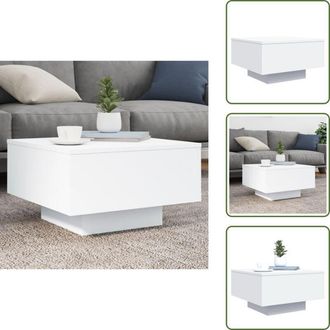 vidaXL The Living Store Couchtisch Wei&szlig; 55x55x31 cm Holzwerkstoff - Moderner Couchtisch - Wohnzimmerstil - Holzwerkstoff M&ouml;bel - Wei&szlig;er Couchtisch - Kleiner
