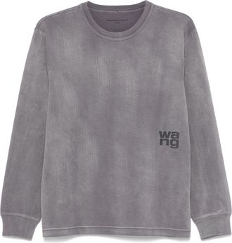 Alexander Wang T-shirt essentiel à manches longues avec logo en relief et encolure bordée 4cc3241519