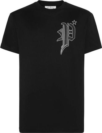 Philipp Plein Homme, Tops, Noir, Taille: S T-shirt Col Rond Tattoo
