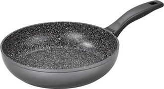 STONELINE Sauteuse 24 cm, Made in Germany, adapt&eacute;e &agrave; lInduction, Bord haut, Rev&ecirc;tement Antiadh&eacute;sif avec de vraies particules de pierre, cuire sans huile, gris