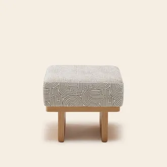 Madura Tabouret Anca Klark blanc et naturel - BEIGE