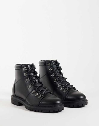Asos Schn&uuml;r-Hiker-Stiefel mit Profilsohle in Schwarz