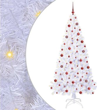 vidaXL K&uuml;nstlicher Weihnachtsbaum Wei&szlig; 210 cm PVC und Stahl vidaXL