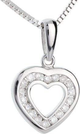 Edenly Herzanhänger Spiegelbild in Weissgold - 18 Diamanten