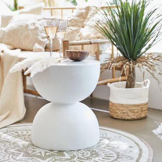 Butlers home24 Beistelltisch Ø 40cm Weiß/Weiß