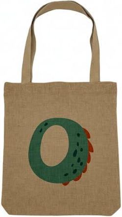 Fabulous Sac Shopping Tote Bag Aspect Lin - O Oriane Olivier Lettre Pr&eacute;nom Dinosaure Dessin Enfant - Sac de Courses Toile Epaisse 360g Beige Naturel Cabas Port