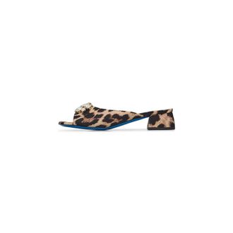 Loriblu Mules aus Leopardenmusterstoff mit eingefassten Steinen - - Shoes - Damen - Braun - 37 EU