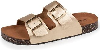Isotoner Sandales femme à doubles brides ultra confortables, semelle intérieure cuir, 40 EU, doré