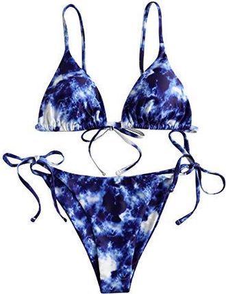 Generic Ensemble de bikini pour femme taille haute avec col en V, contr&ocirc;le du ventre, push-up deux pi&egrave;ces, maillot de bain de vacances, dos nu, v&ecirc;tements de v