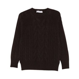 D.exterior Pull Col Rond Maille C&acirc;bl&eacute;e - Femme - Pulls - Brun - Taille: 42 FR