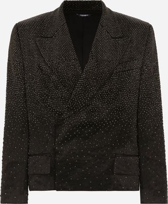 Dolce & Gabbana Zweireihige Jacke Sicilia Aus Besticktem Satin - Mann Anzüge Und Blazer Mehrfarbig 46