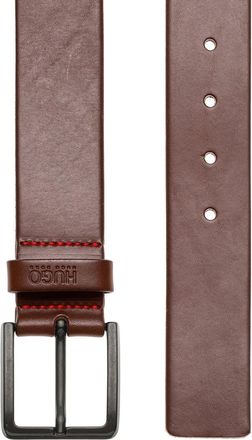 HUGO BOSS Casual Gürtel mit dunkler Gürtelschnalle und geradem Abschluss in