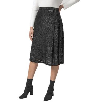 Damart Jupe Jacquard Velours Femme Noir Taille 54