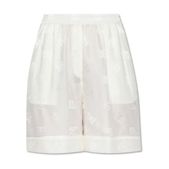 Dolce & Gabbana Seidenshorts mit Monogramm - - Shorts - Damen - Beige - S
