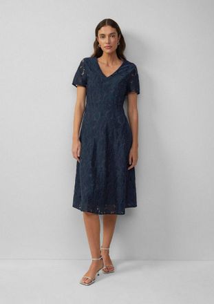 s.Oliver Midikleid Kleid Ausgestelltes Kleid mit floraler Spitze und Futter