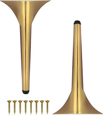 Generic Metallf&uuml;&szlig;e F&uuml;r Schr&auml;nke, 2 Dreieckige M&ouml;belf&uuml;&szlig;e Aus Edelstahl, Ersatzf&uuml;&szlig;e F&uuml;r Sofas, Betten Und Couchtische, Inklusive Befestigungsschrauben(Gold,30cm