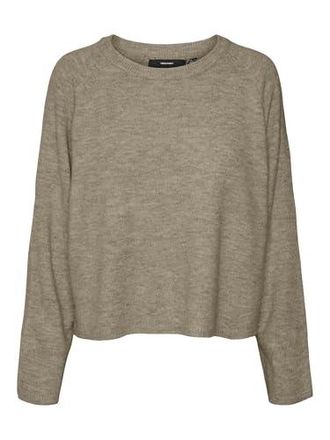 Vero Moda Vmjupiter Ls O-Neck Pull BF Tricot, Silver Mink/détail : W. Melange, XS Femme