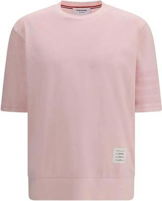 Thom Browne Homme, Tops, Rose, Taille: M T-shirt Graphique en Coton