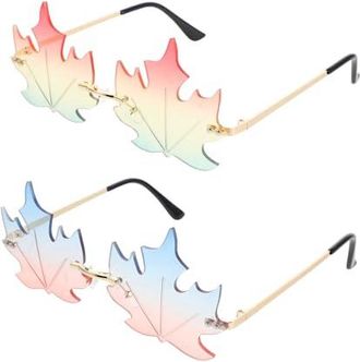 Yarnow 2 Pi&egrave;ces Lunettes de soleil sans bordure lunettes de f&ecirc;te