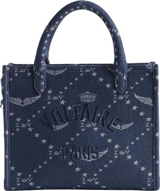 Zadig&Voltaire Femme, Sacs, Bleu, Taille: ONE Size Angel Tote Xs Denim Monogram