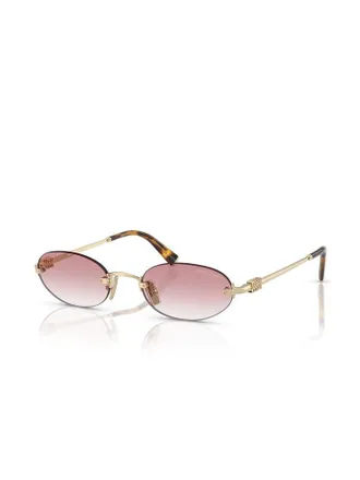 Miu Miu Womens Miu Sunglasses Pink-Gold Metal Eyewear - Pink/gold