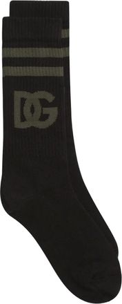 Dolce & Gabbana logo striped socks - Schwarz