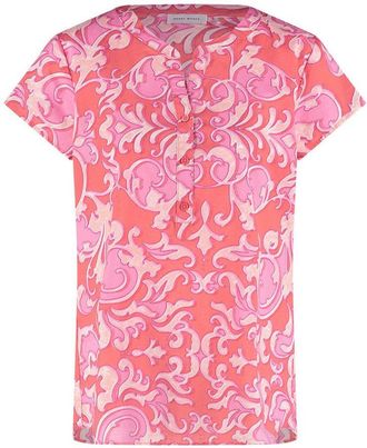 Gerry Weber Klassische Bluse Softe Kurzarmbluse mit Ornamenten