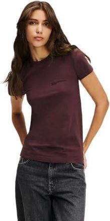 Karl Lagerfeld Karl Lagerfeld Jeans, Femme, T-Shirt Slim &Agrave; Manches Courtes Essentail Avec Petit Logo, Coupe Slim, Violet, XS