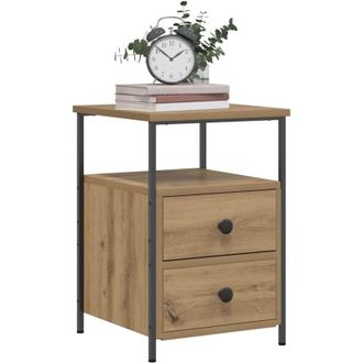 vidaXL Tables de chevet 2 pcs ch&ecirc;ne artisanal bois ding&eacute;nierie Vidaxl