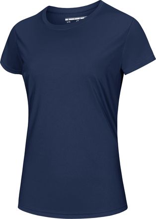 Magcomsen Sportshirt Damen Kurzarm UV Schutz Wandershirt Atmungsaktiv Laufshirt Schnelltrocknend T-Shirt f&uuml;r Outdoor, Laufen, Alltag Dunkelblau 2XL