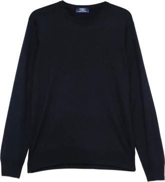 Fedeli Homme, Pulls, Bleu, Taille: M Maille en cachemire &agrave; col rond