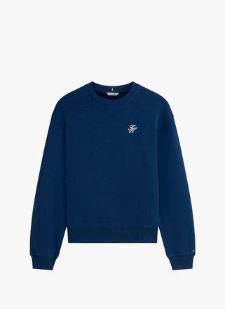 Tommy Hilfiger Sweat droit brod&eacute; en coton m&eacute;lang&eacute;