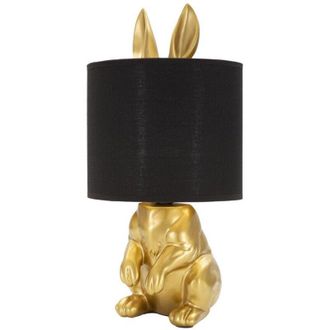 Paris Prix Lampe &agrave; Poser Design Lapin 43cm Or & Noir
