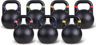 Sport-Thieme Kettlebell Competition | Profi Wettkampf Kugelhantel aus pulverbeschichteten Stahl | In 7 farblich markierten Gewichtsklassen: 8-32 kg | Einheitliche 
