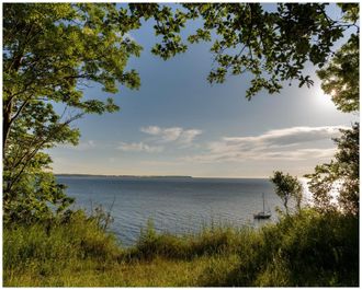 Wallario Poster - Blick aufs Wasser in Premiumqualit&auml;t, Gr&ouml;&szlig;e: 40 x 50 cm