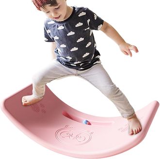 Generico Balance Board f&uuml;r Kleinkinder, Wippbrett, gro&szlig;es gebogenes Gleichgewichtsbrett, mit lustigen Yoga-Kurven, Trainingsausr&uuml;stung, Spielzeug