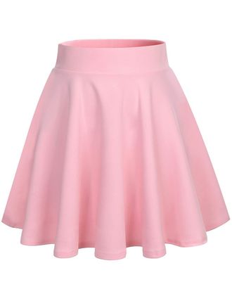 Dresstells Rock Damen Kurz Skater Rock A-Linie Hohe Taille Minirock Silvesteroutfit Anime Faltenrock Karneval Tennis Rock Pink XL