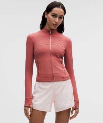 lululemon Define Crop-Jacke Nulu f&uuml;r Frauen - Gr&ouml;&szlig;e 10 in Dusk/Rose Gold