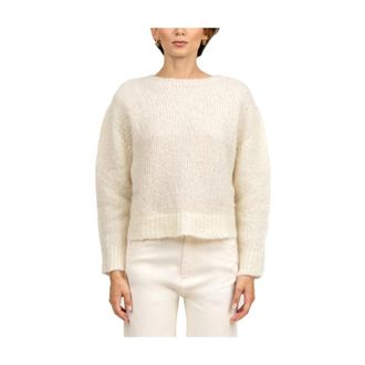 Tela Blauer Alpaka Pullover - Rundhals - - Knitwear - Damen - Wei&szlig; - S